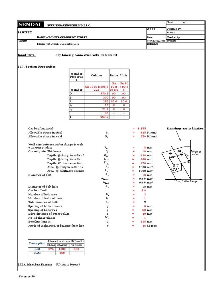 Fly Brace Design | PDF | Screw | Civil Engineering