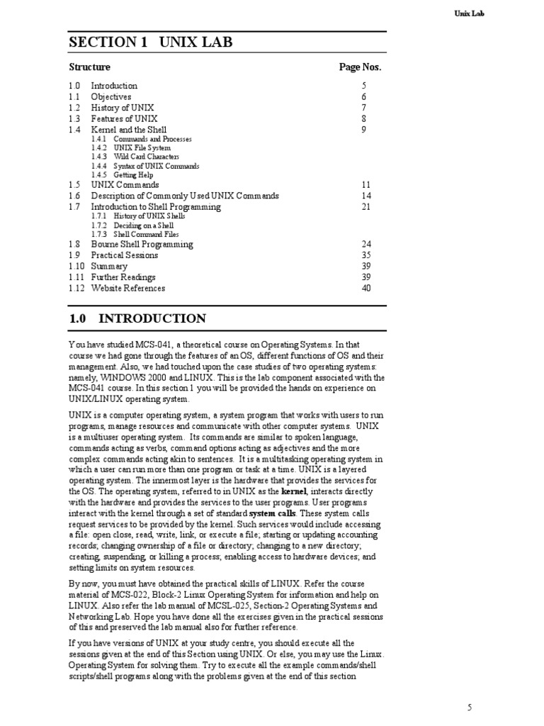mcsl-45 (Unix Lab) | PDF | Unix | Berkeley Software Distribution