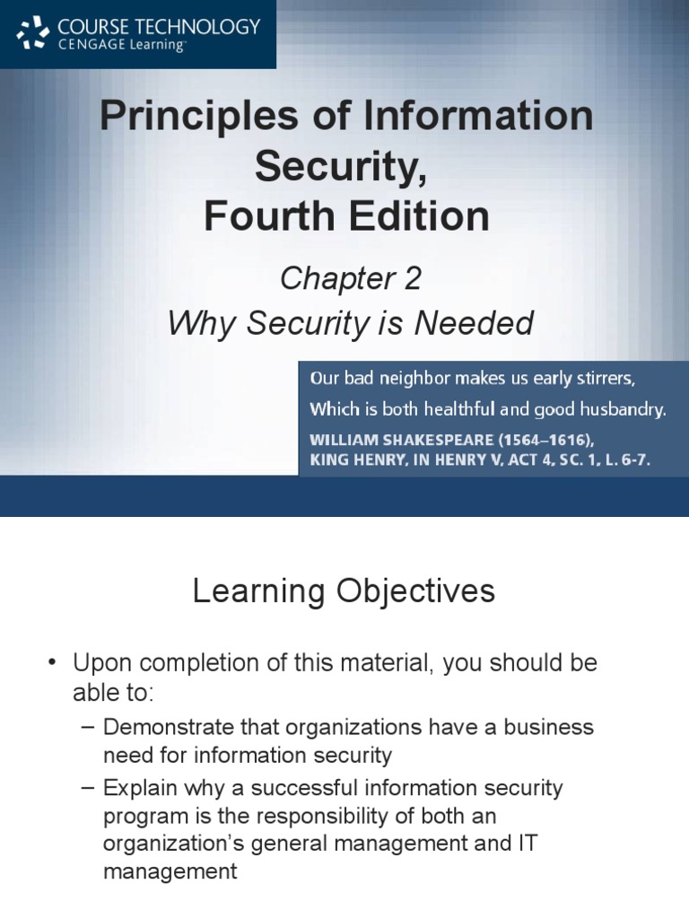 Principles of Information Security, Fourth Edition: Why Security Is ...
