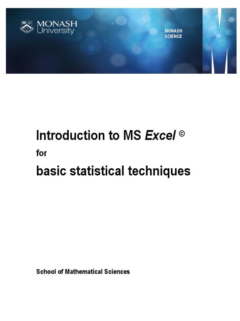 An Introduction To Excel-2019 | PDF | P Value | Student's T Test