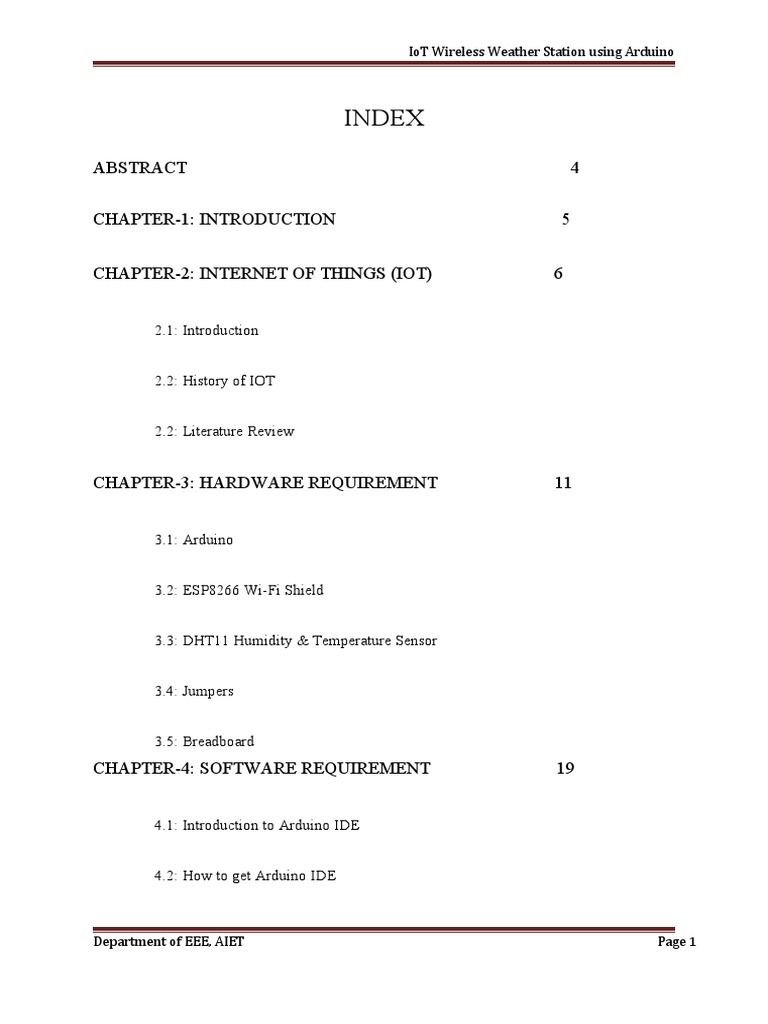 Iot Wireless Weather Station Using Arduino 1111 Pdf Wi Fi Arduino