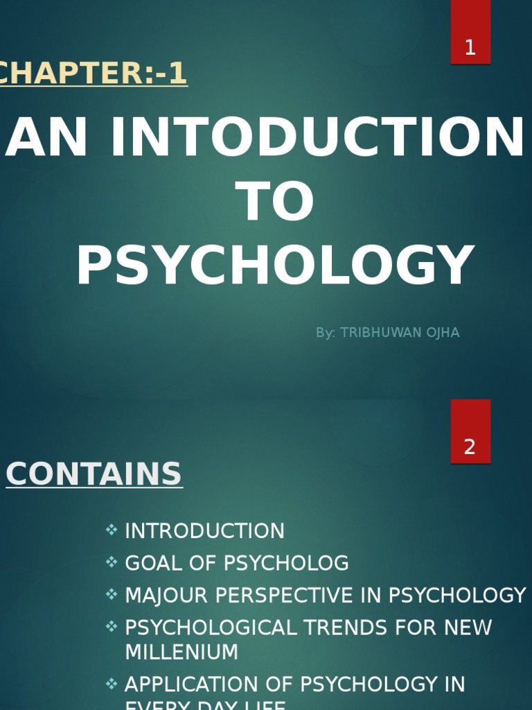 An Intoduction TO Psychology: Chapter:-1 | PDF | Experiment ...