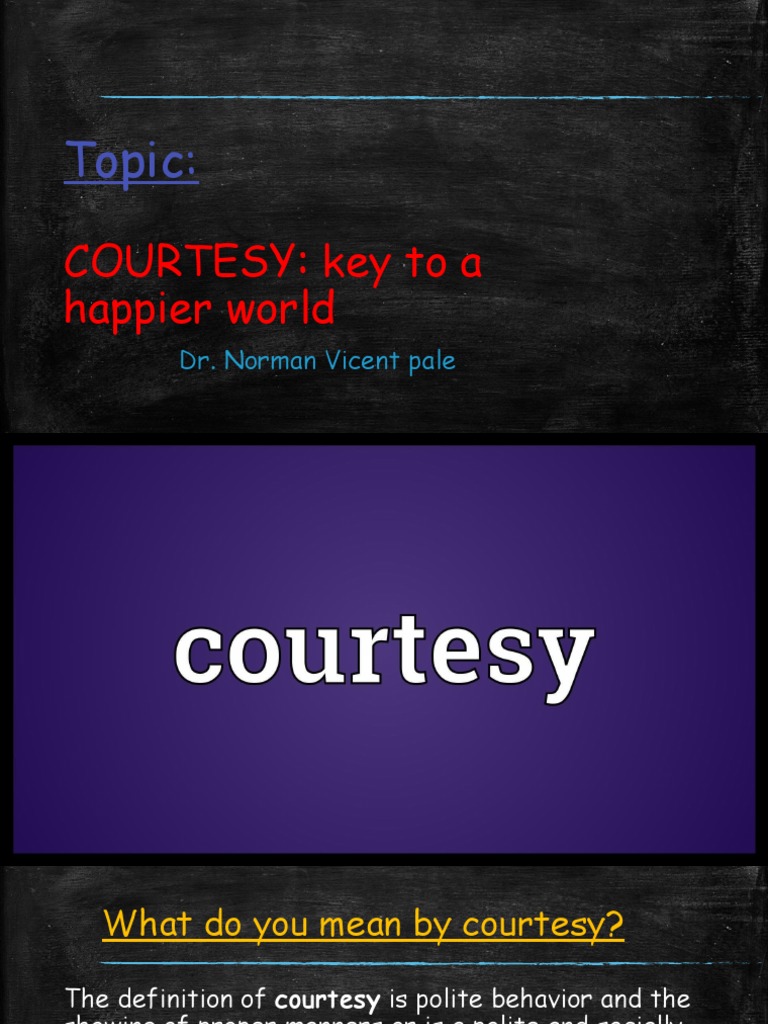 Topic:: COURTESY: Key To A Happier World | PDF | Empathy ...