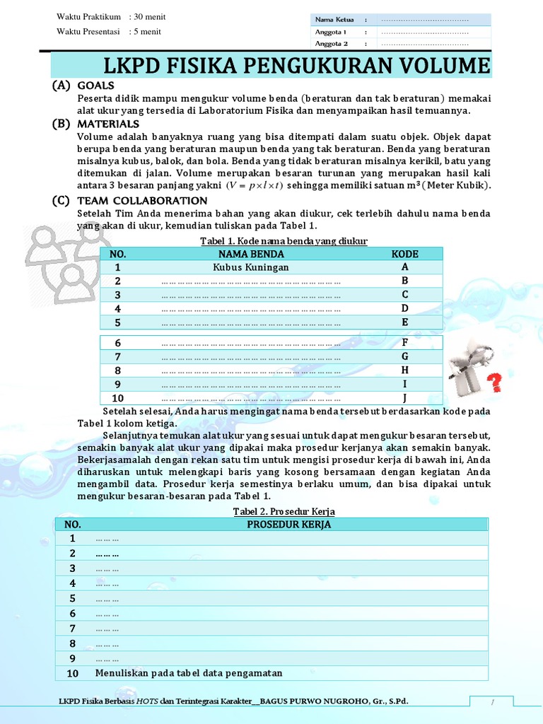 LKPD Fisika Pengukuran Volume | PDF
