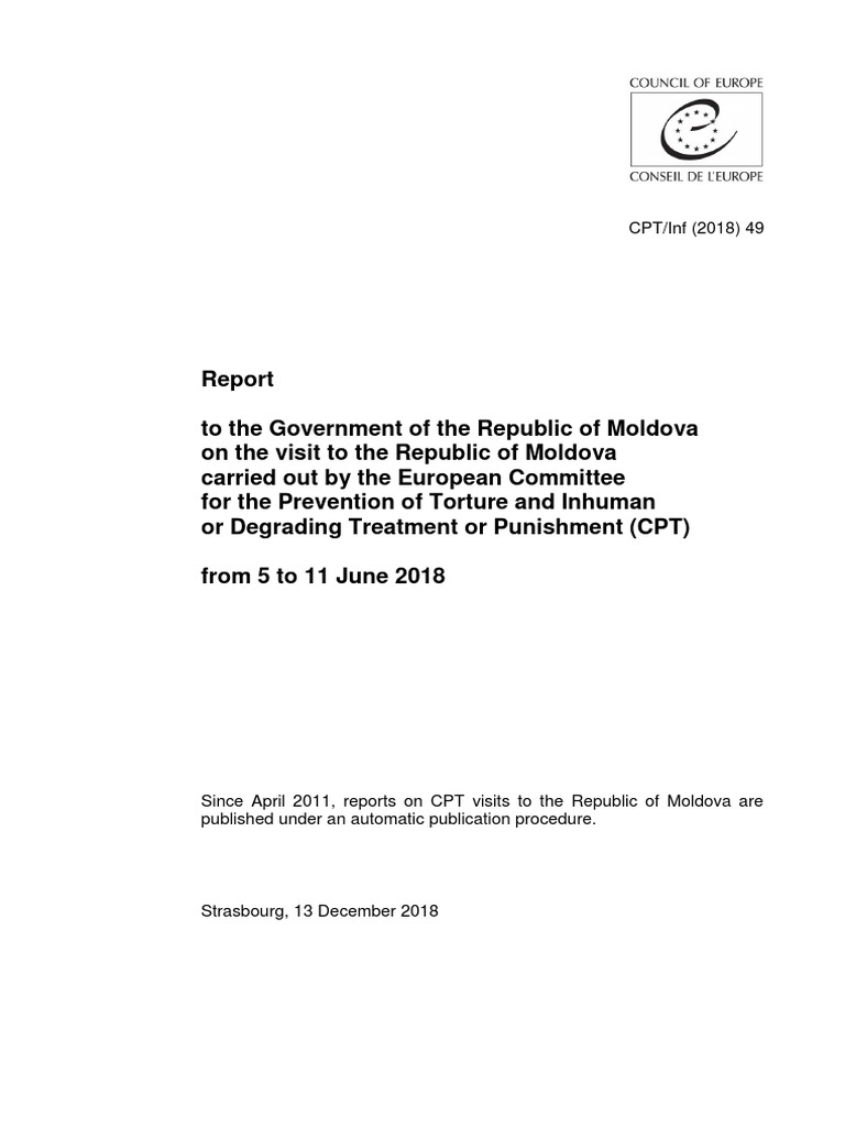 CPT/Inf (2018) 49 | PDF | Remand (Detention) | Prison