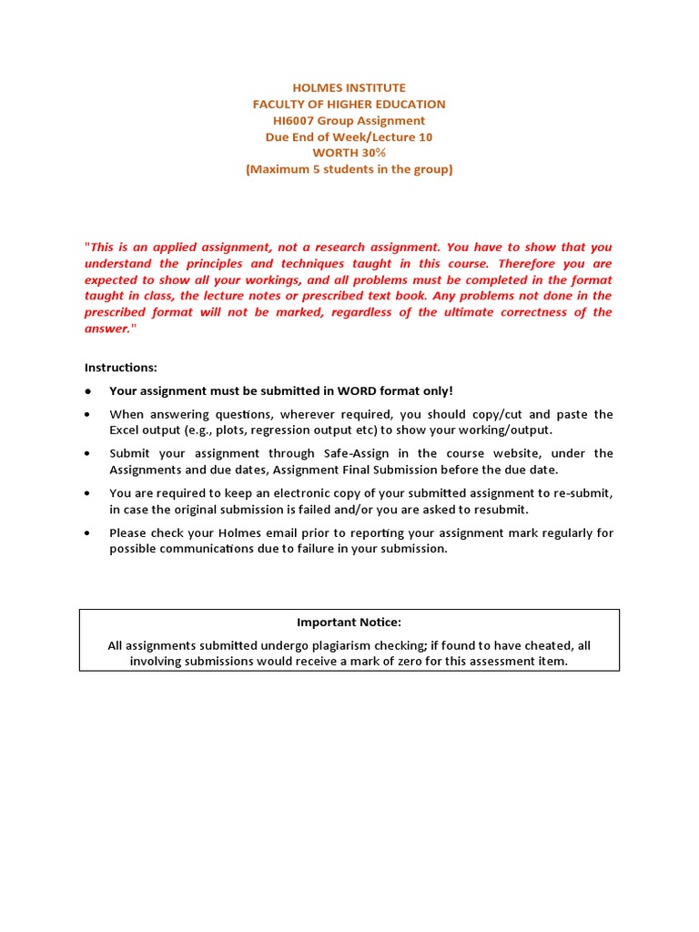 HI6007 Group Assignment T3.2018 | PDF | Errors And Residuals ...