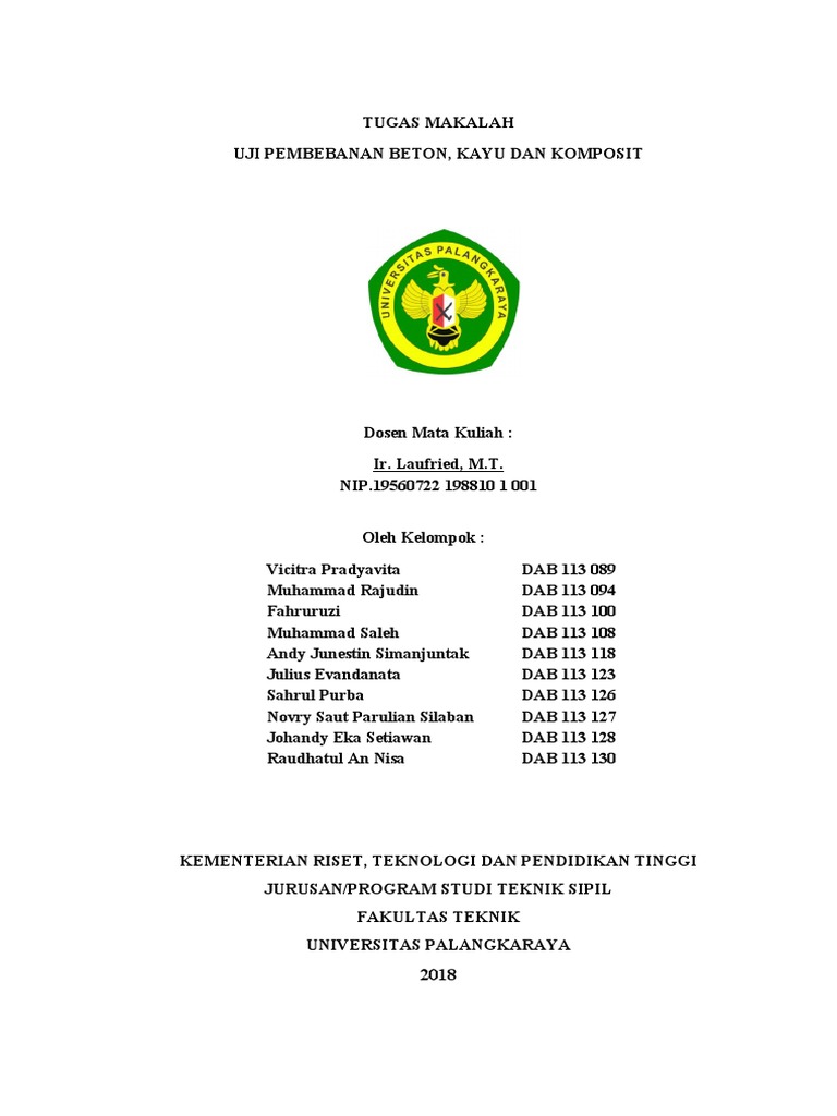MAKALAH Percobaan Kayu, Beton Dan Komposit | PDF