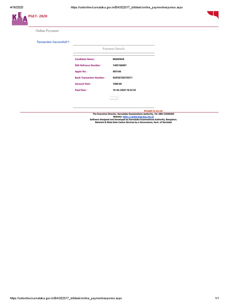 Online Paymentresponse PDF | PDF