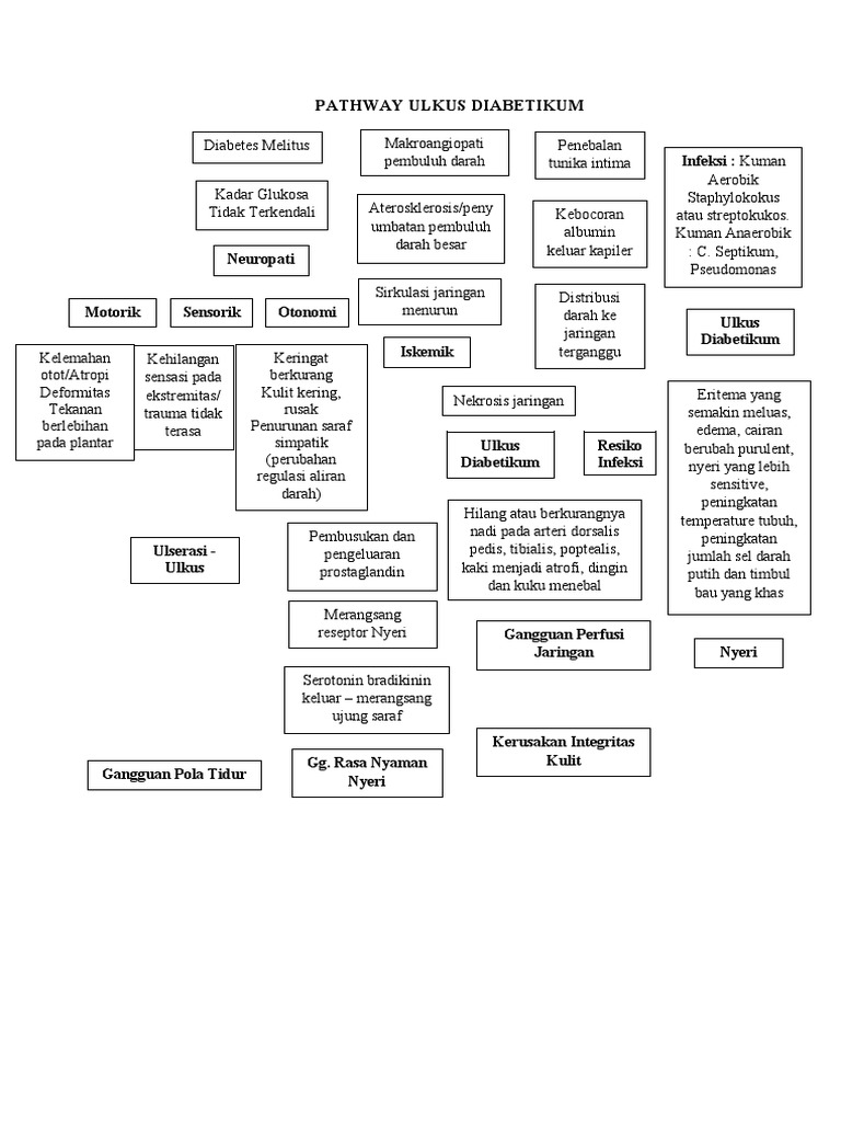 Pathway Ulkus Diabetikum dan Patofisiologinya | PDF