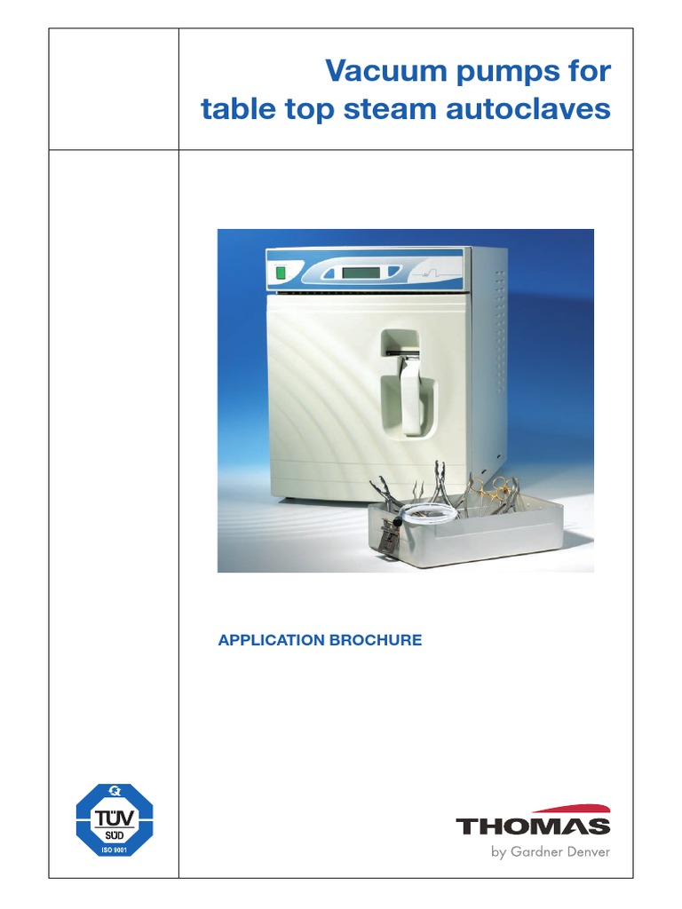 Vacuum Pumps For Table Top Steam Autoclaves: Application Brochure ...