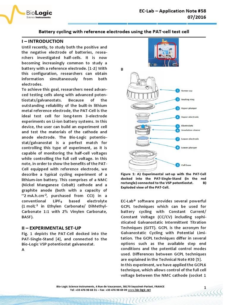 EC-Lab - Application Note #58 07/2016 Battery Cycling With Reference ...