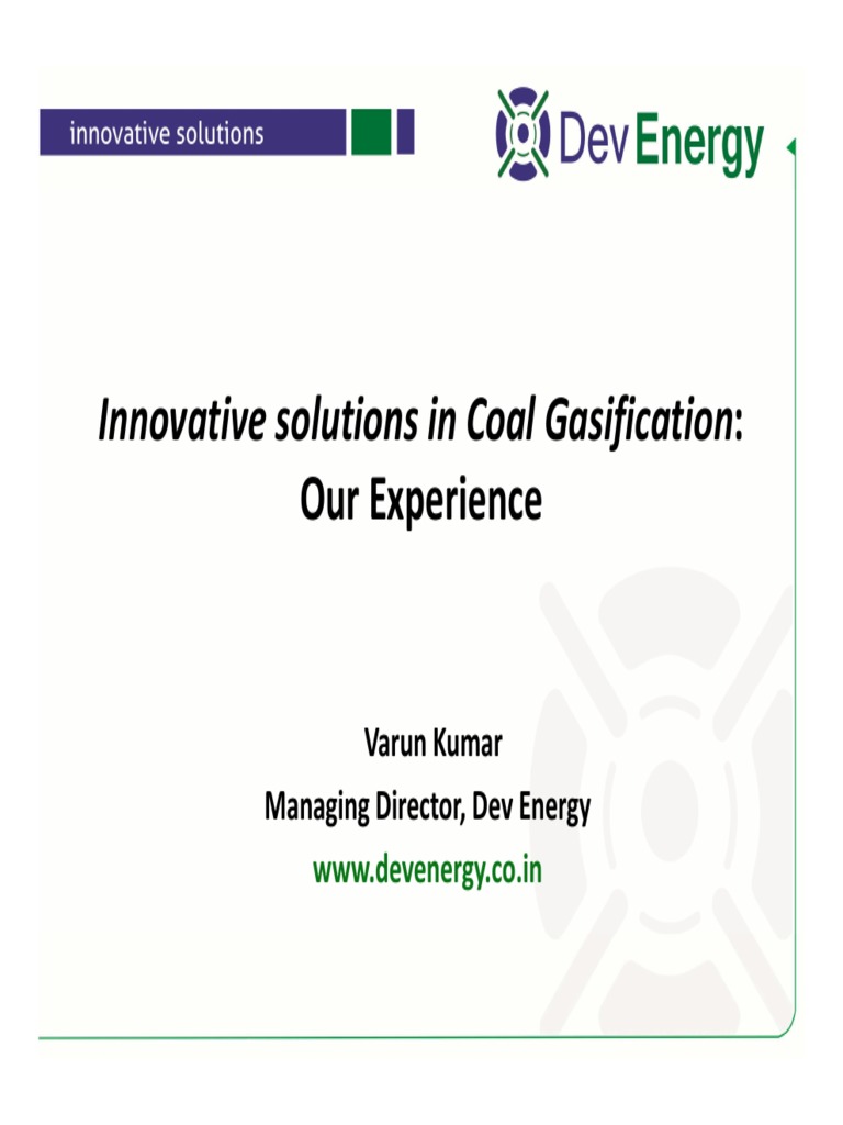 15 Years of Innovative Coal Gasification Solutions: Dev Energy's ...