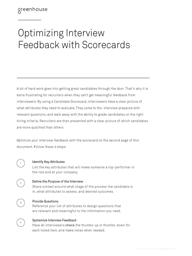 Interactive Scorecard Interviews | PDF | Interview | Behavior Modification