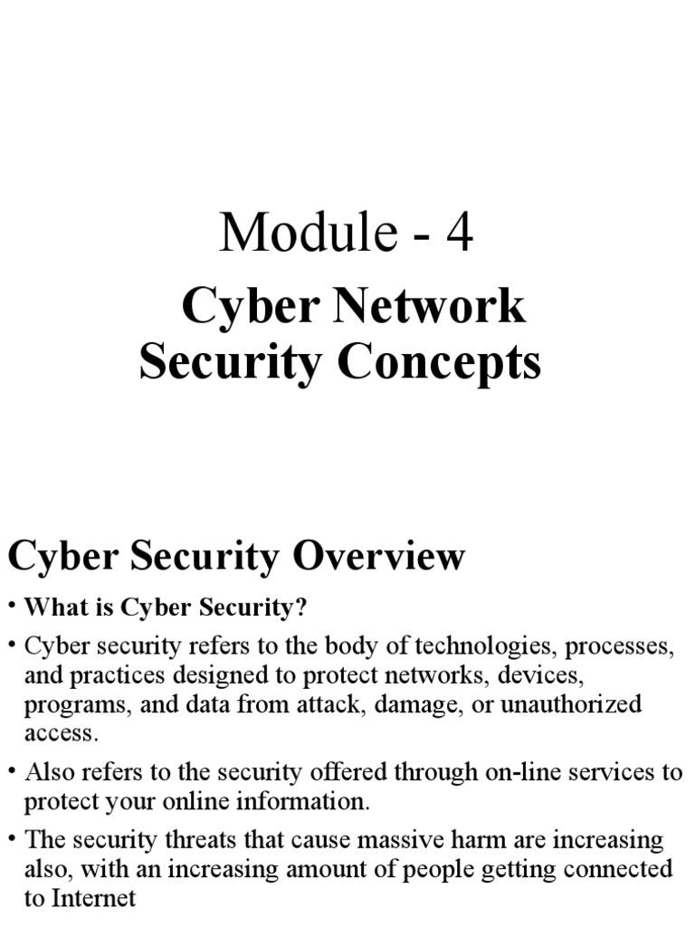 Module - 4: Cyber Network Security Concepts | PDF | Malware | Antivirus ...