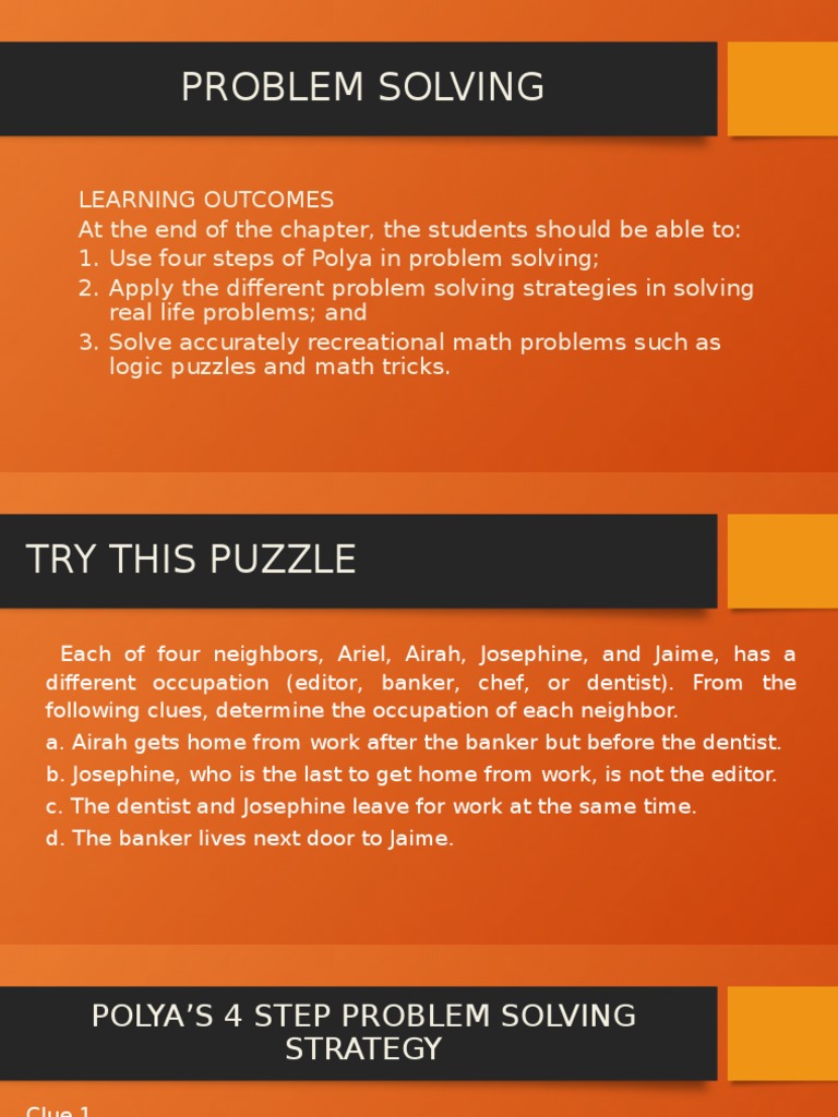 MATH-Problem Solving Polya | PDF | Cognition | Teaching Mathematics