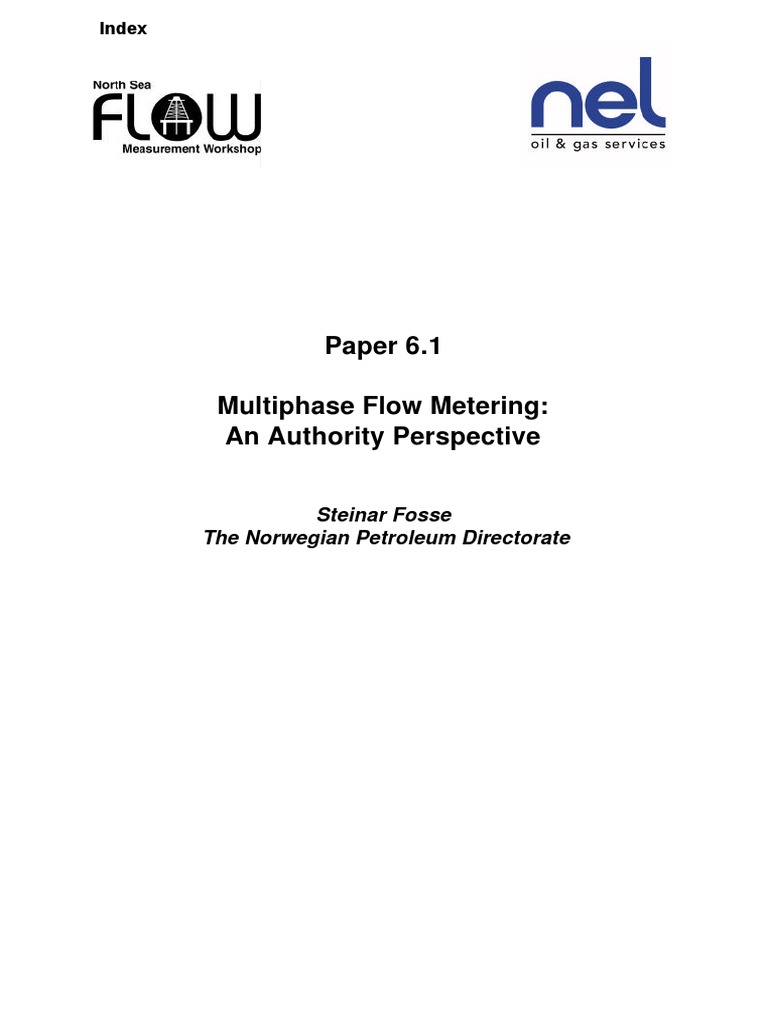 Paper 6.1 Multiphase Flow Metering: An Authority Perspective | PDF ...