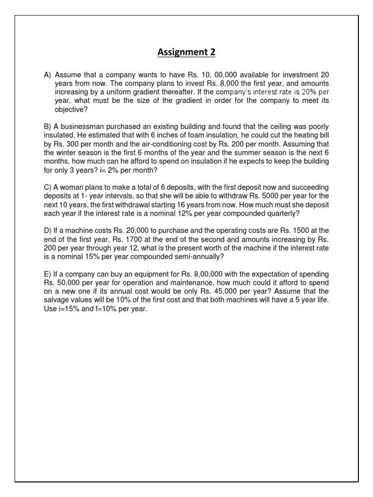 Assignment 2 QP | PDF | Finance & Money Management