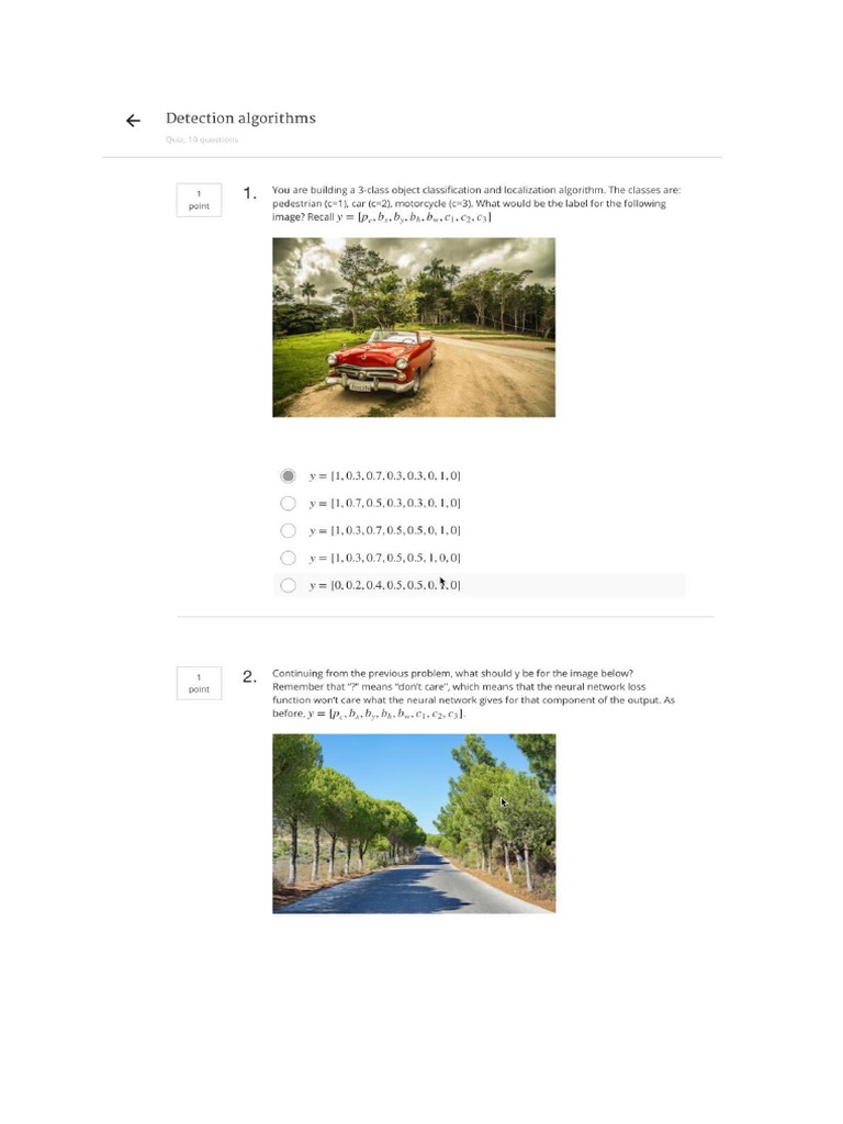 Course 4 - Week 3 - Quiz - Detection Algorithms | PDF Course 4 - Week 3 - Quiz - Detection Algorithms | PDF
