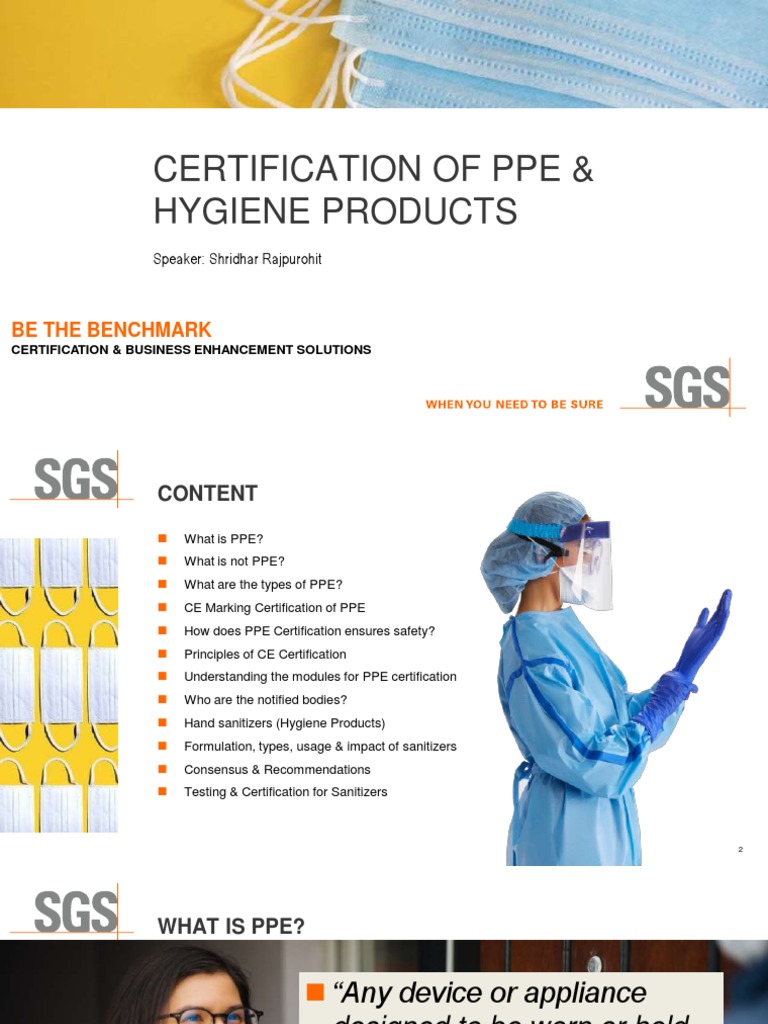 Certification of Ppe & Hygiene Products: Be The Benchmark | PDF ...