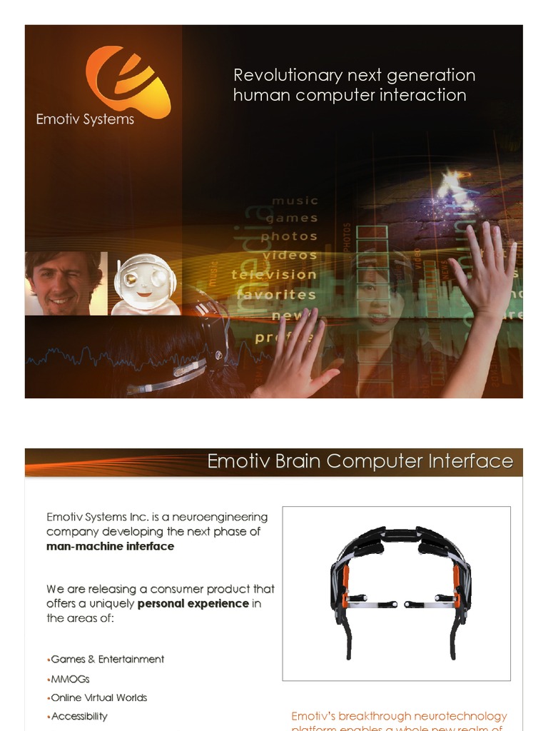 Emotiv Brain-Computer Interface Overview | PDF | Virtual World ...