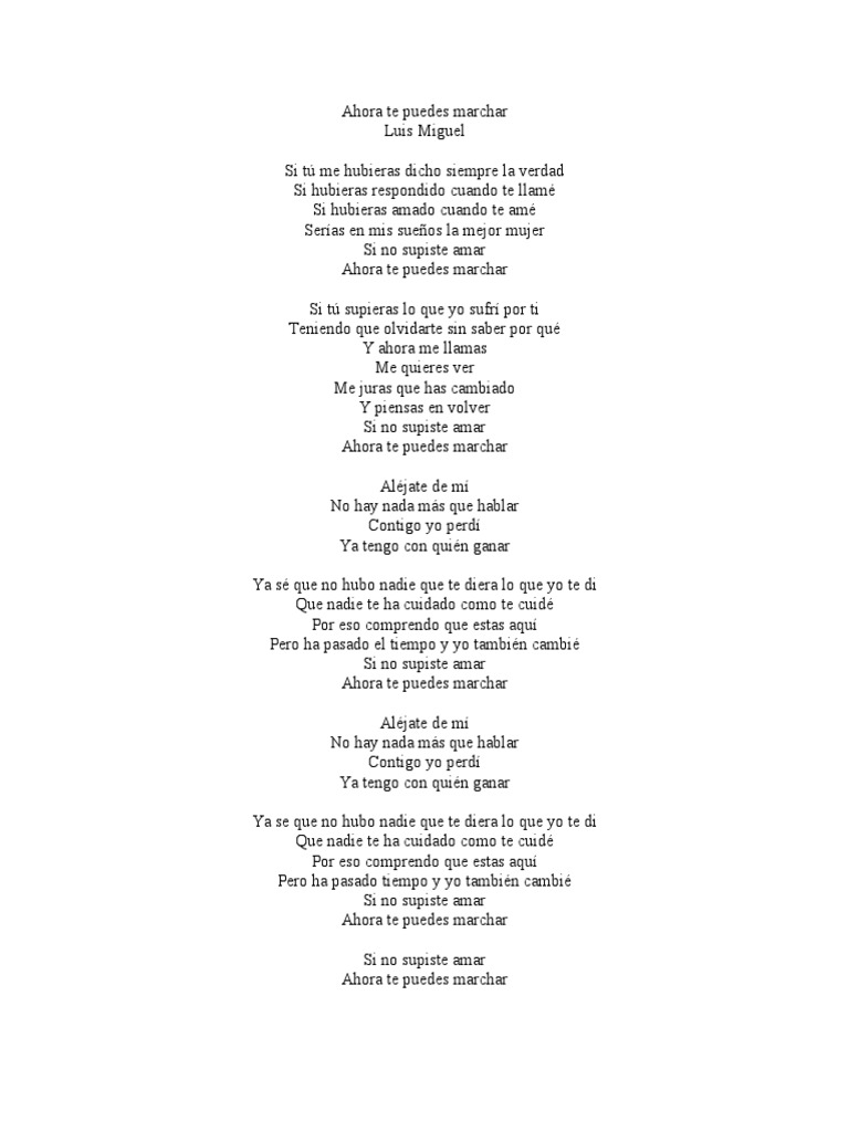 Ahora Te Puedes Marchar | PDF