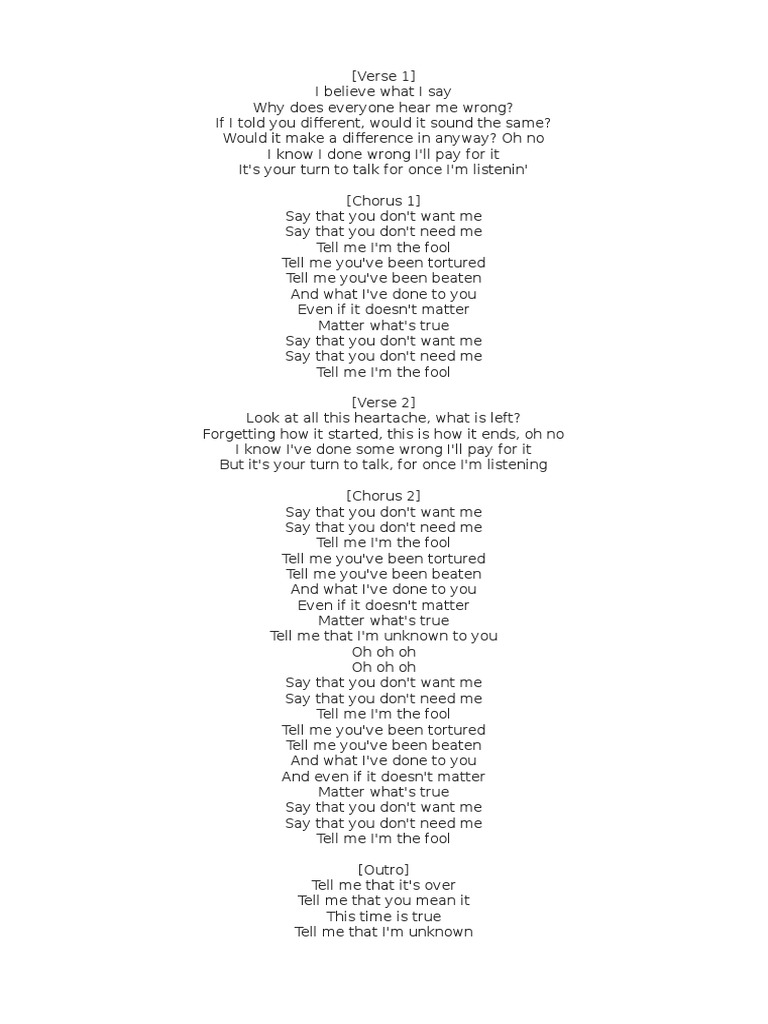 Unknown - Jacob Banks - Lyrics | PDF