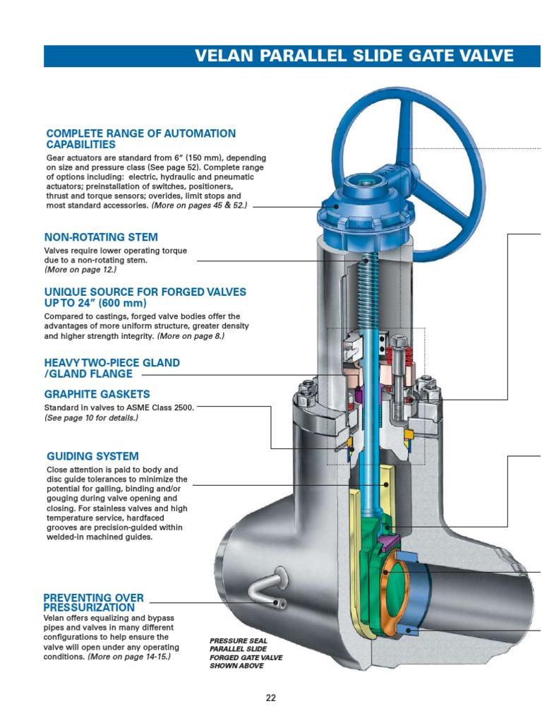 Velan Pressure Seal Gate Valve Specs | PDF | Valve | Steel