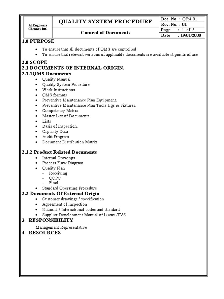 Control of Documents | PDF | Quality Management System | Specification (Technical Standard)