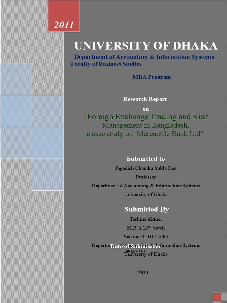 University of Dhaka: "Foreign Exchange Trading and Risk | PDF