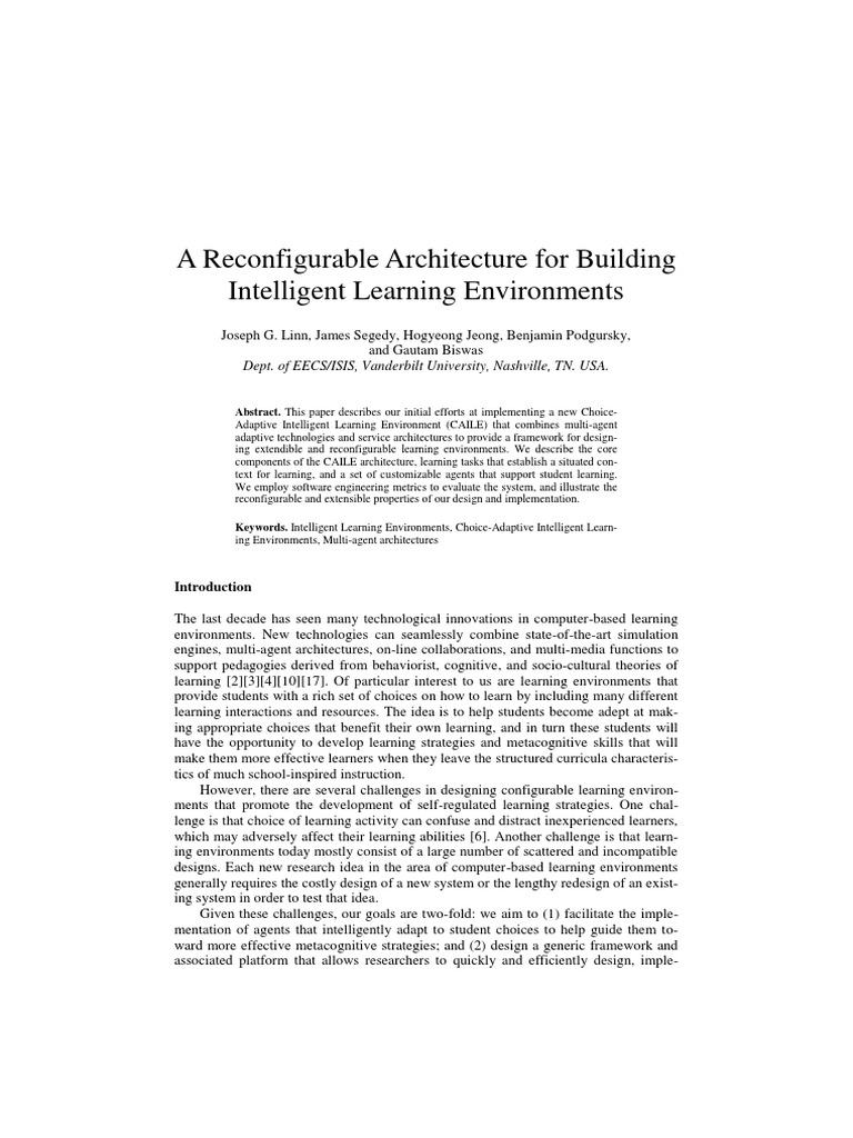 A Reconfigurable Architecture For Buildi PDF | PDF | System | Mentorship