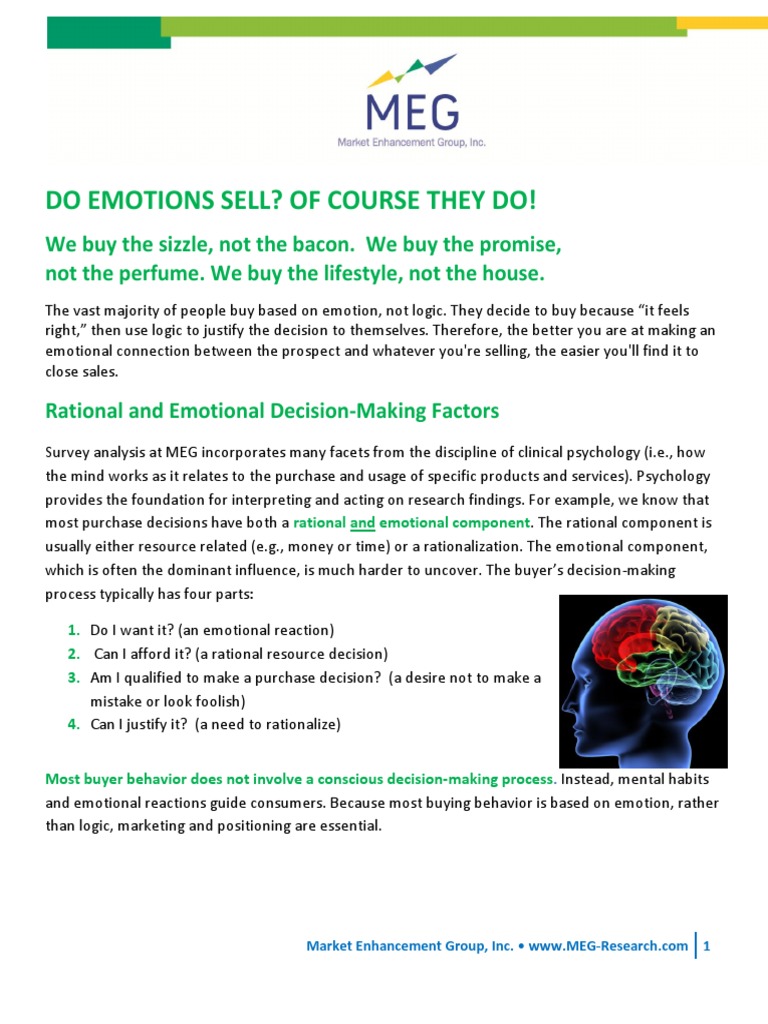 Do Emotions Sell? of Course They Do! | PDF | Consumer Behaviour | Brand