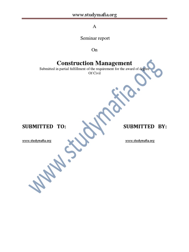 CIVIL Construction Management Report PDF | PDF | Building | Business