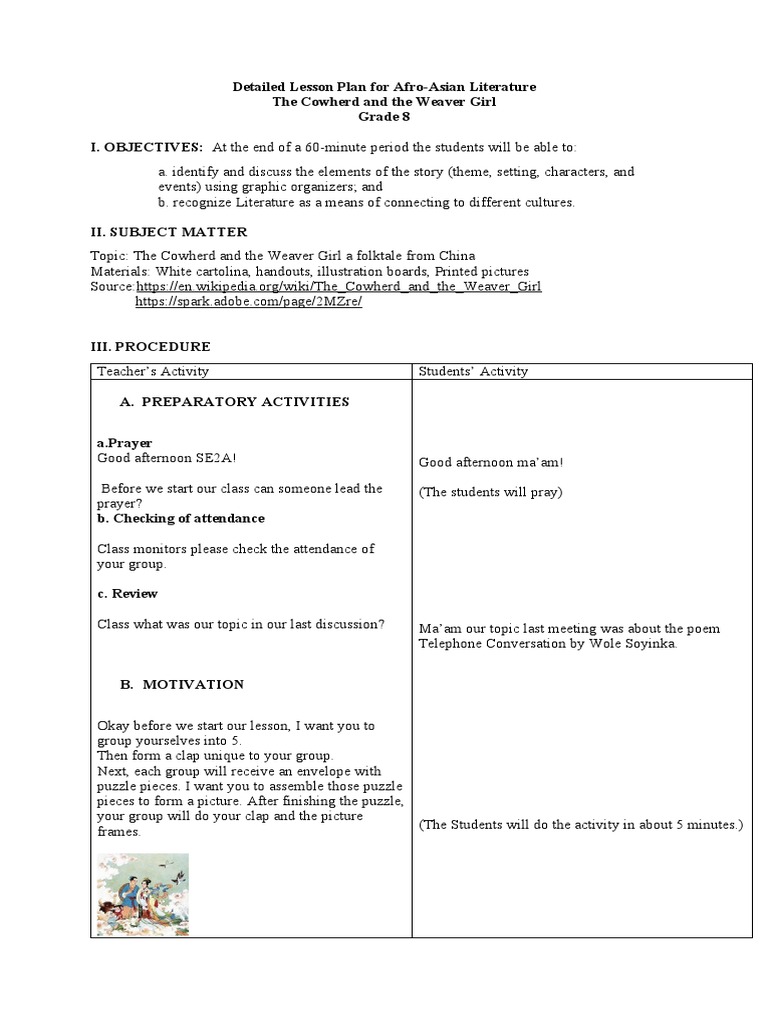 Detailed Lesson Plan | PDF