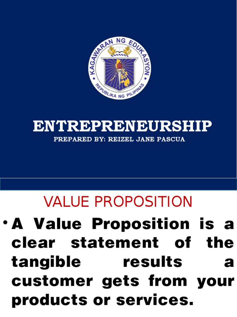 ENTREP POWER POINT Value Proposition | PDF