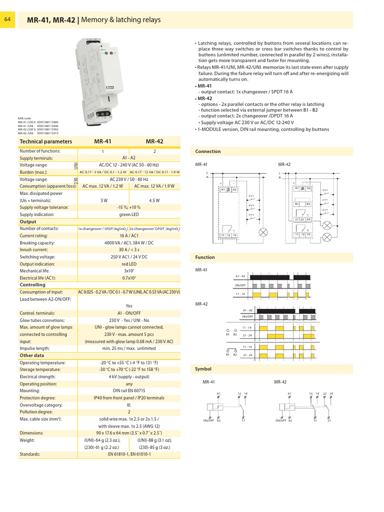 Memory & Latching Relays Controlling and Signalling Modules: MR-41, MR ...