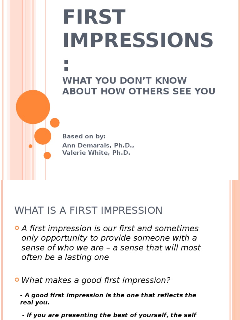 First Impressions | PDF | Storytelling | Psychology