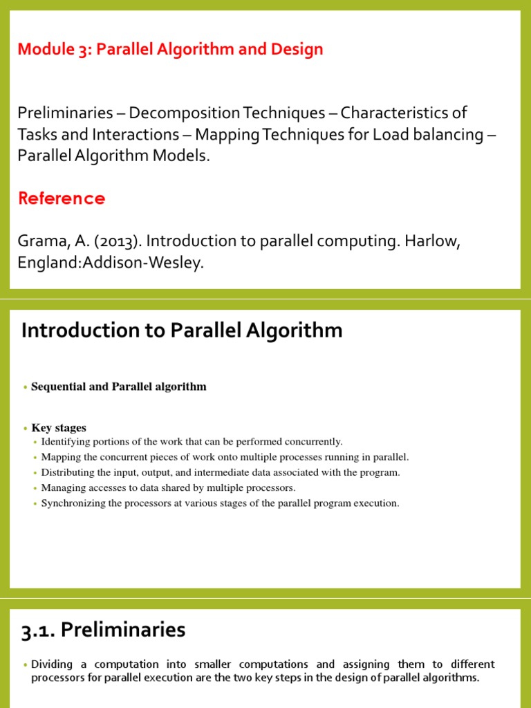 8 Parallel Algorithm Design Preliminaries 09 Jan 2020material I