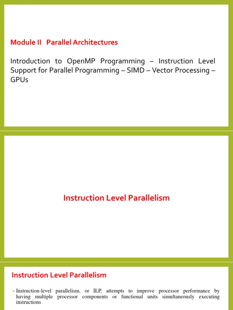 3 Instruction Level Parallelism 12 Dec 2019material I 12 Dec 2019