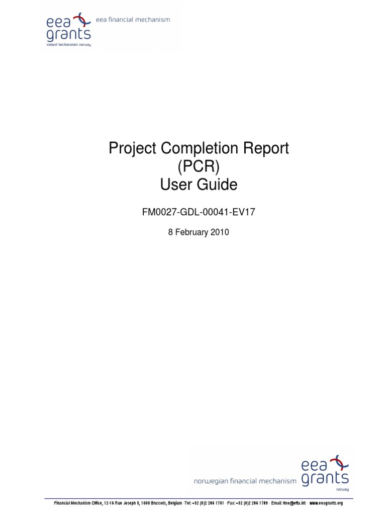 Project Completion Report (PCR) User Guide | PDF | Microsoft Excel ...