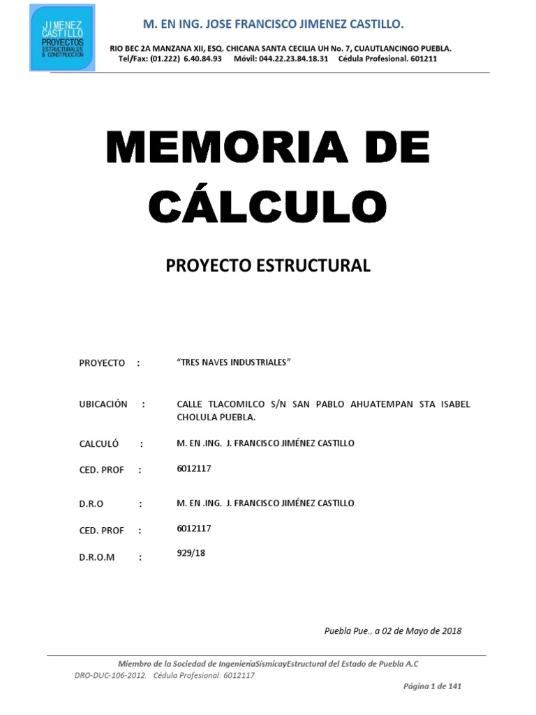 Memoria Calculo Estruc Sta Isabel Cholula PDF | PDF | Acero estructural | Acero