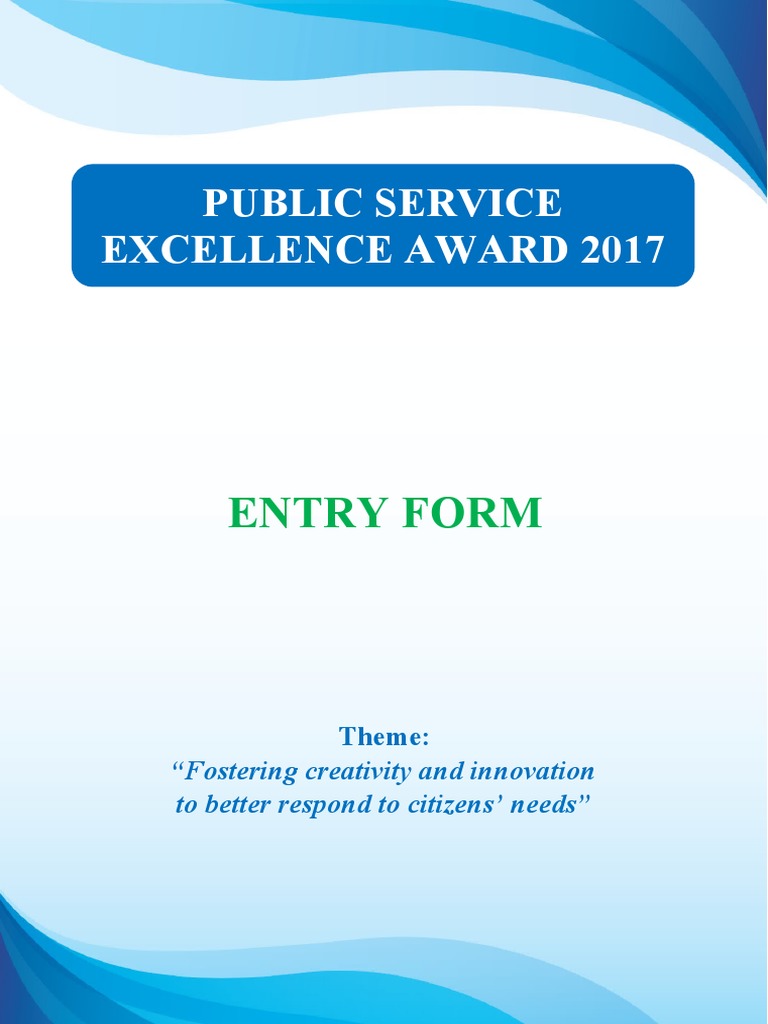 PSEA 2017 - Entry Form | PDF | Innovation | Governance