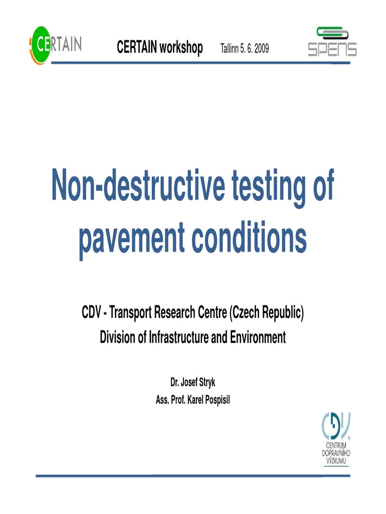 Josef Stryk - Non-Destructive Testing of Pavement Conditions PDF | PDF ...