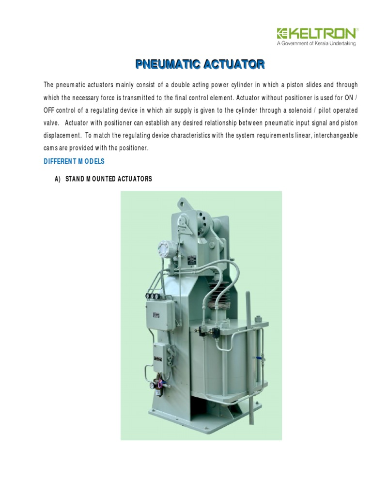 Pneumatic Actuator | PDF | Actuator | Machines