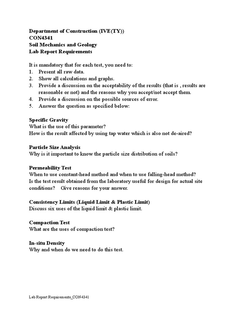 CON4341 - B - Laboratory - 00 - Report Requirements | PDF