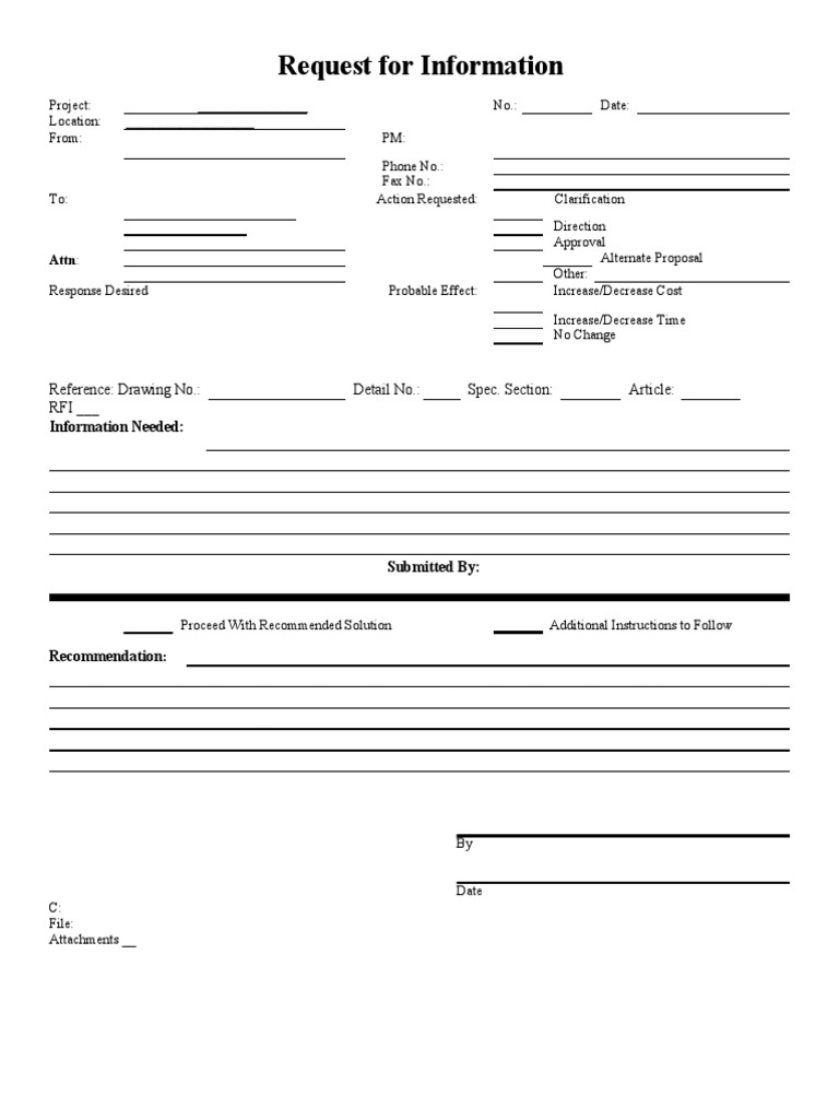 Request For Information: Attn | PDF