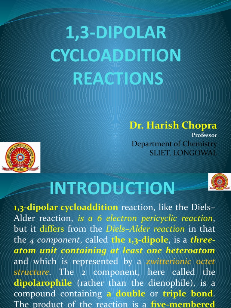 1,3-Dipolar Cycloaddition Mechanisms | PDF | Chemical Reactions | Unit ...