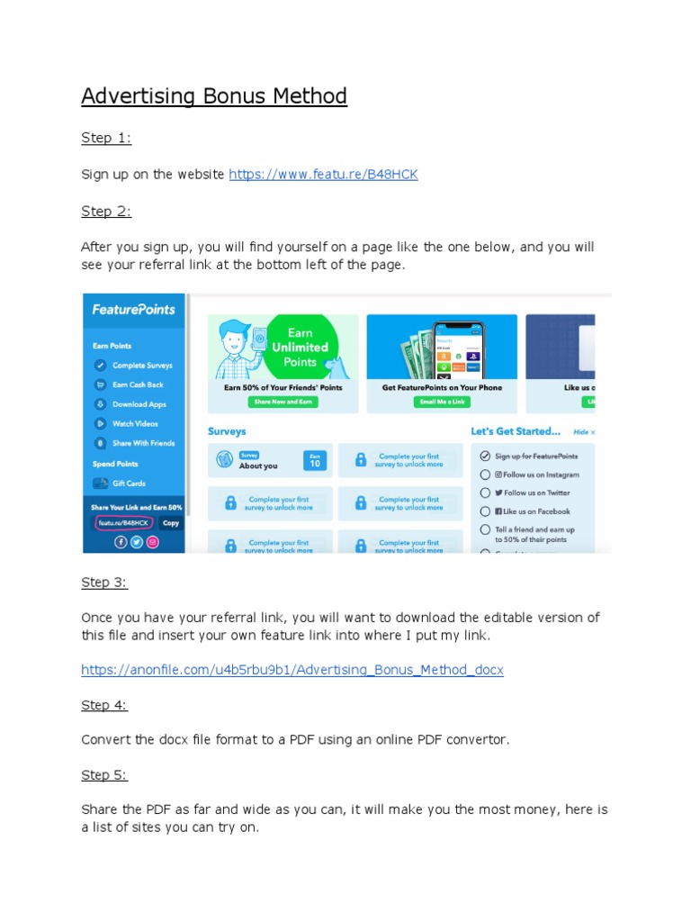 Advertising Bonus Method PDF | PDF