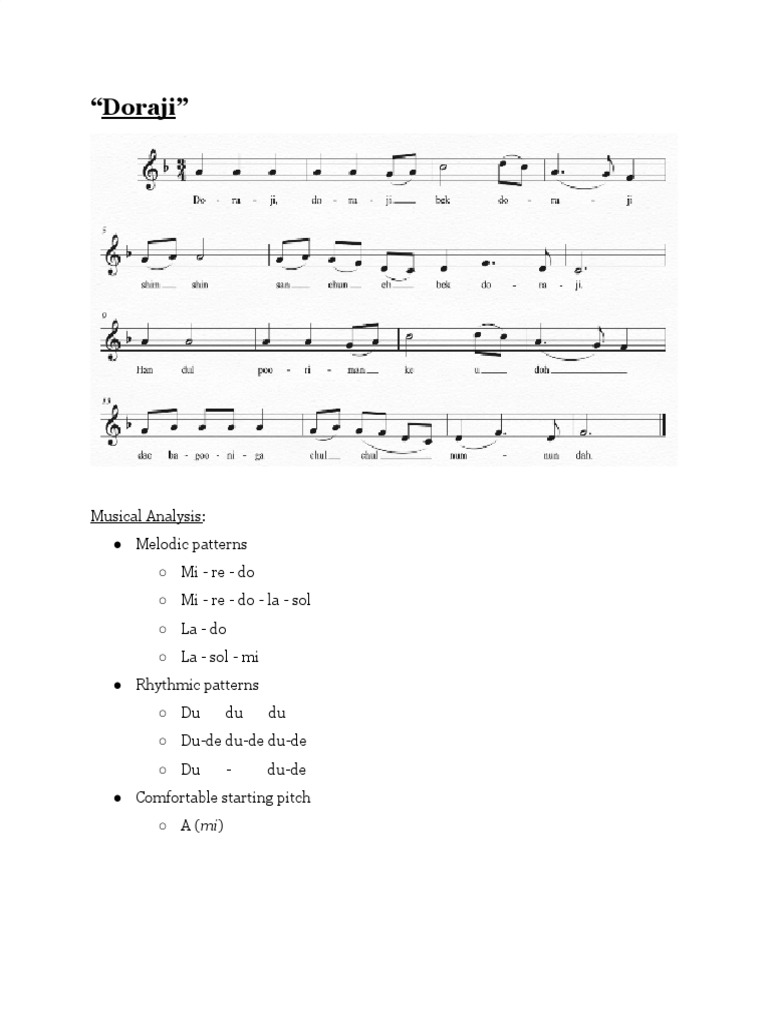 Doraji Song Analysis | PDF