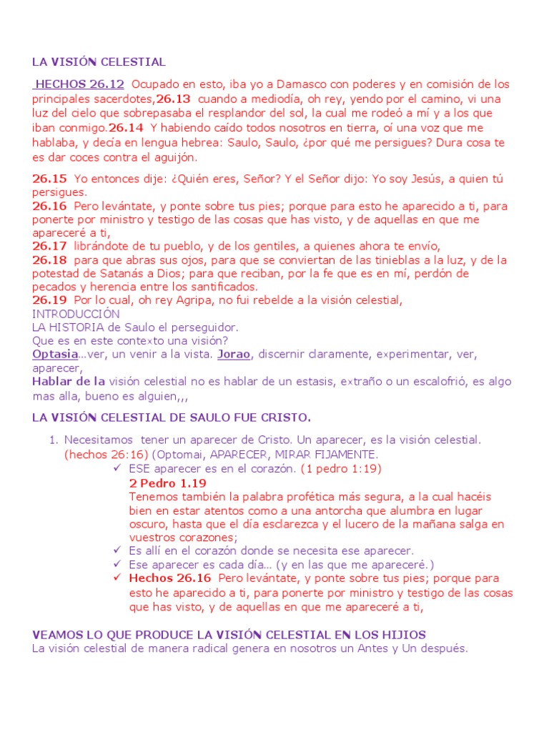 La Visión Celestial | PDF | Cristo (título) | Pablo el apóstol