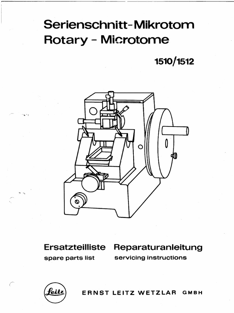 Leitz Rotary Microtome 1510 1512 - Service Manual | PDF